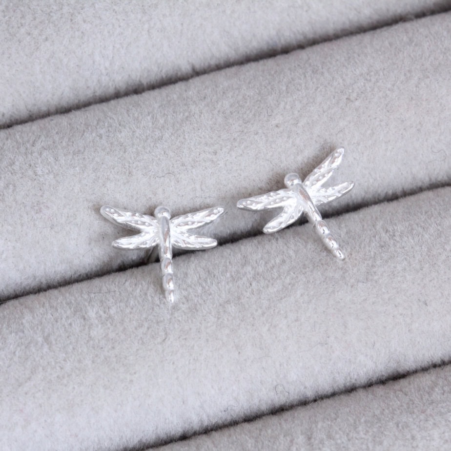 Sterling Silver Dragonfly Studs | lisahutton.co.uk