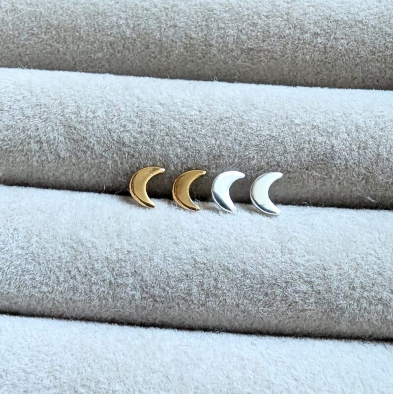 Mini Moon Studs | lisahutton.co.uk